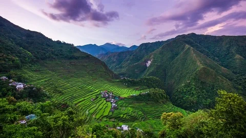 Batad Rice Terraces Sunset Time Lapse Vi... | Stock Video | Pond5