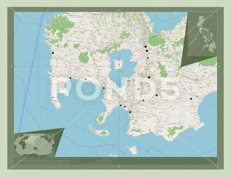 Batangas, Philippines. Open Street Map. Locations of major cities of ...