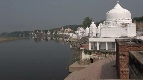 Bateshwar Temple and river, Steady shot,... | Stock Video | Pond5