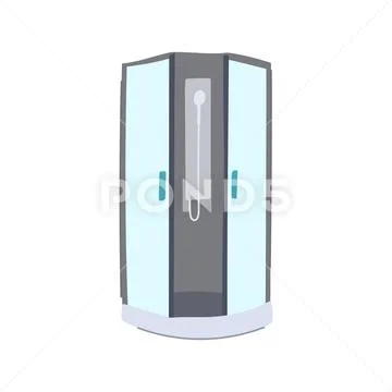 Bath shower cabin cartoon vector illustration Illustration #279001244