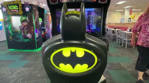 Batman Arcade game - Back of Seat with l... | Stock Video | Pond5