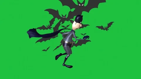 A "Batman" Like Character, Running from... | Stock Video | Pond5