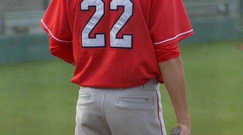 A batter makes a play at a baseball game... | Stock Video | Pond5