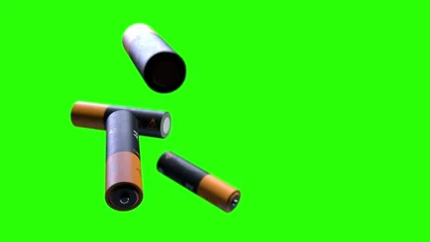 battery animation on green background | Stock Video | Pond5