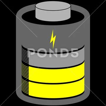 Battery cell medium loaded with yellow status bar Illustration #220065392