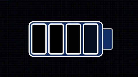 Battery life animation, blue background | Stock Video | Pond5