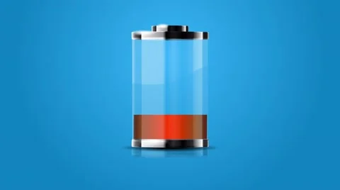 Battery loading on blue background | Stock Video | Pond5