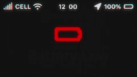 Battery Low appear on old display. Pixel... | Stock Video | Pond5
