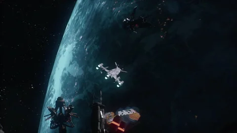 Battle of robot Space Ships and Strike M... | Stock Video | Pond5