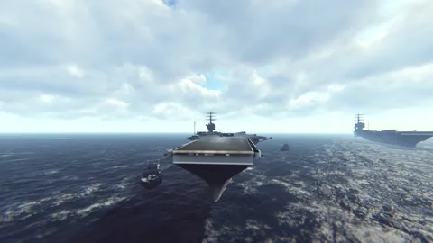 Battle Ship Sail in a 3D animation | Stock Video | Pond5