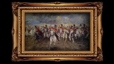 Battle of Waterloo, Elizabeth Butler Pai... | Stock Video | Pond5