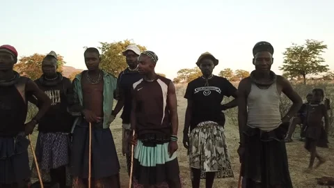 Batwa tribe men, Oncocua, Angola | Stock Video | Pond5