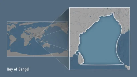 Bay of Bengal. Steel Blue map. Patterson... | Stock Video | Pond5