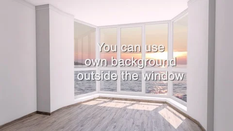 Bay window in empty room with view outsi... | Stock Video | Pond5
