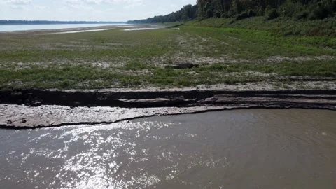 BAYOU SARA RIVER DROUGHT DRONE | Stock Video | Pond5