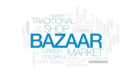 Bazaar animated word cloud, text design ... | Stock Video | Pond5
