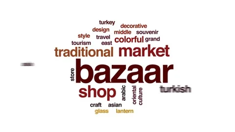 Bazaar animated word cloud, text design ... | Stock Video | Pond5