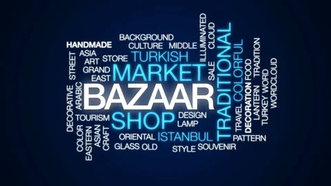 Bazaar animated word cloud, text design ... | Stock Video | Pond5