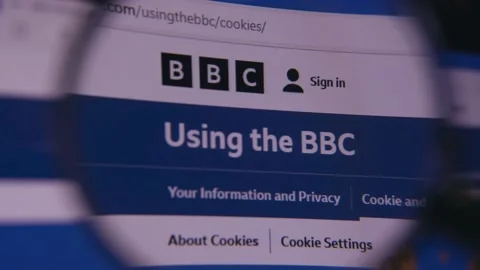 BBC News website homepage. The BBC logo ... | Stock Video | Pond5