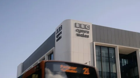 BBC Wales headquarters building wales Cl... | Stock Video | Pond5