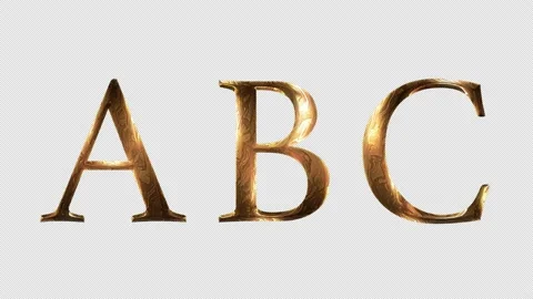 A,B,C Gold Letter Font Animation, Alpha ... | Stock Video | Pond5