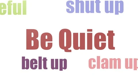 Be Quiet Word Cloud Animated Isolated On... | Stock Video | Pond5