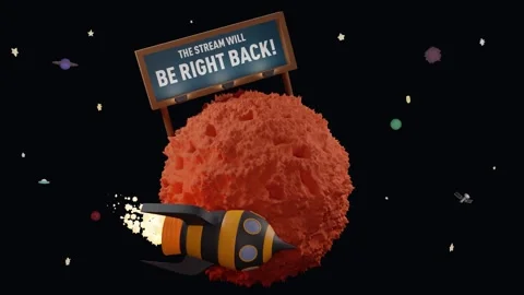 BE RIGHT BACK Rocket looping stream anim... | Stock Video | Pond5