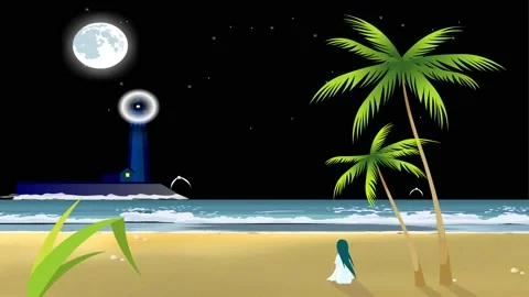 beach background and 2d animation, light... | Stock Video | Pond5