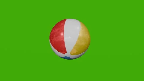 The beach ball rotates on the green scre... | Stock Video | Pond5