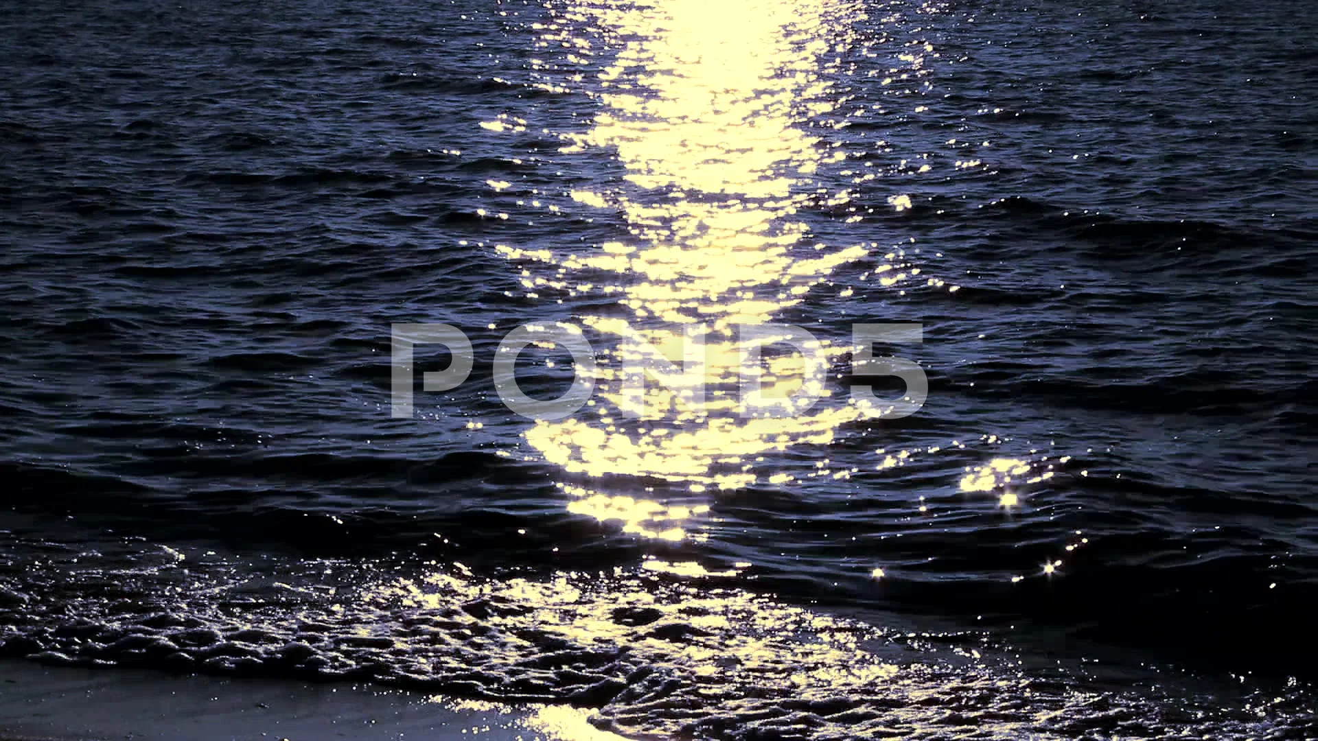 Sparkling Ocean Water Night