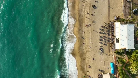 Beach Bar aerial view 4k | Stock Video | Pond5
