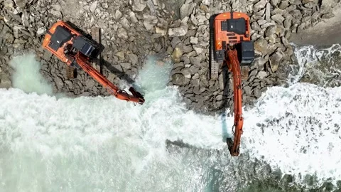 Beach Beautification Unveiled: Aerial Su... | Stock Video | Pond5