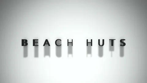 Beach Huts 3D title animation matte blac... | Stock Video | Pond5