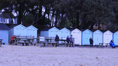 BEACH HUTS AVON BEACH | Stock Video | Pond5