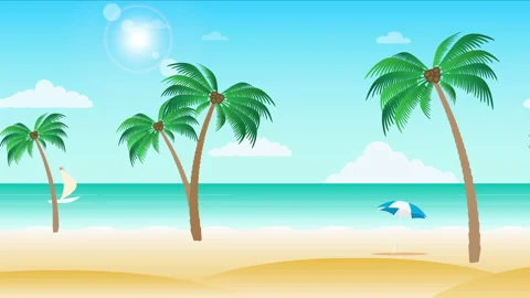 Beach landscape minimal motion animation | Stock Video | Pond5