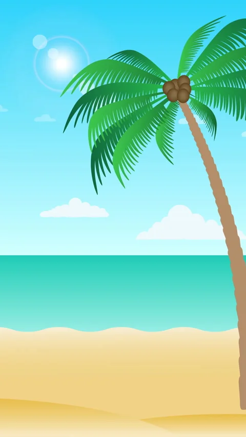 Beach landscape minimal motion vertical ... | Stock Video | Pond5