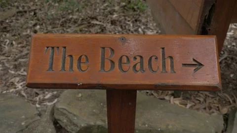 The Beach Letters With Arrow Sign Carved... | Stock Video | Pond5