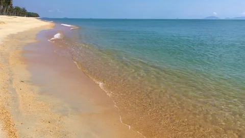Beach, sand, waves and open sea facing S... | Stock Video | Pond5