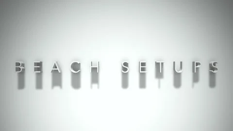 beach setups 3D title animation white te... | Stock Video | Pond5