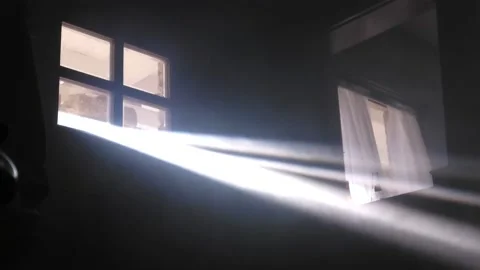 Beam of light through front door window | Stock Video | Pond5