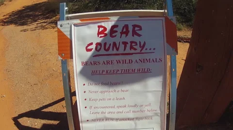 Bear Country Warning Sign At Hiking Trai... | Stock Video | Pond5
