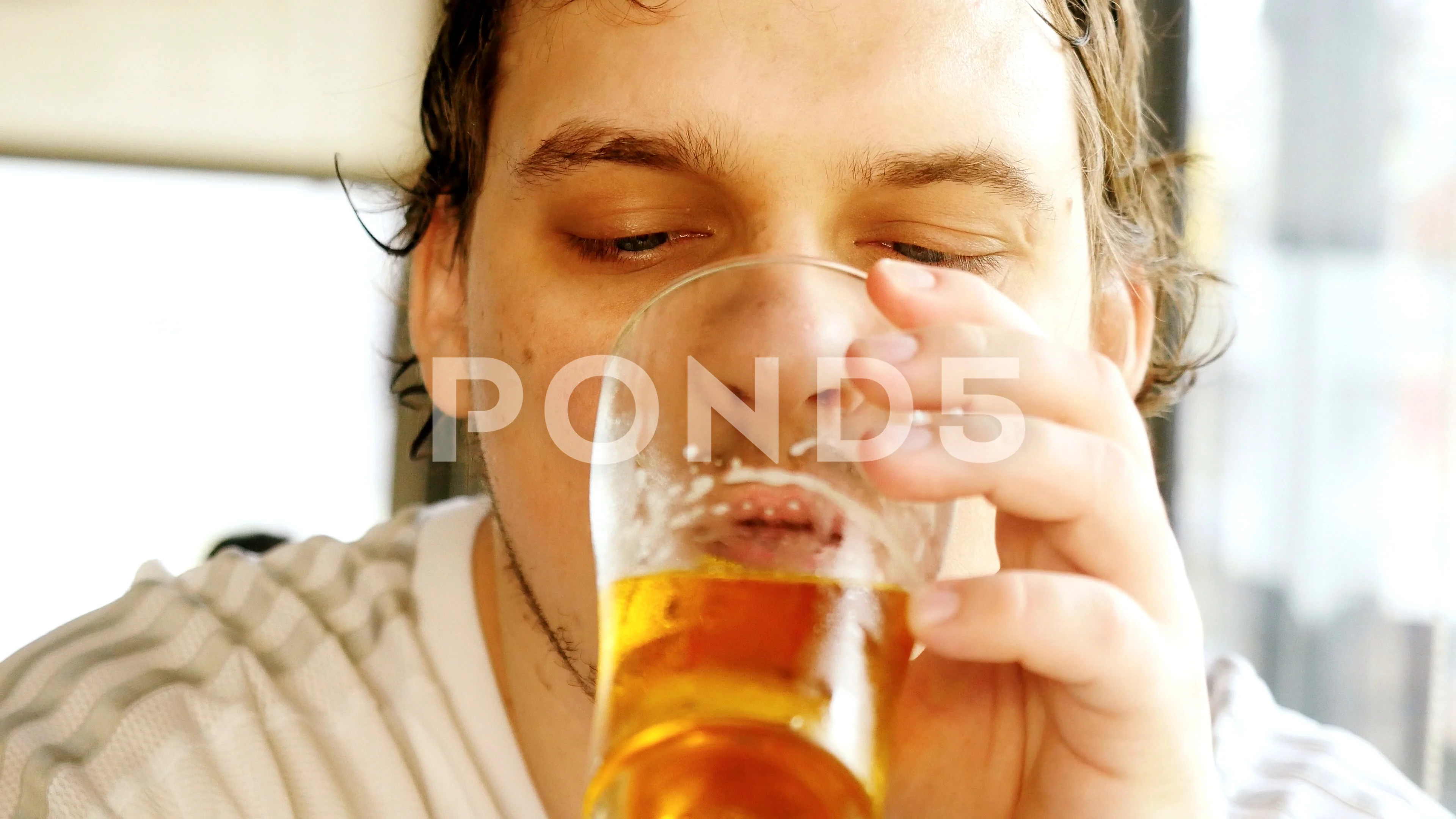 Fat Person Drinking Beer Fat Man Drinking A Bottle Of Beer. Ink Black