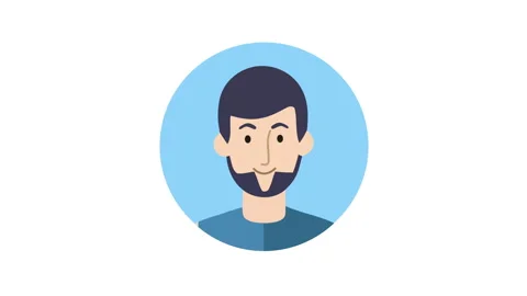 bearded man profile character animation | Stock Video | Pond5