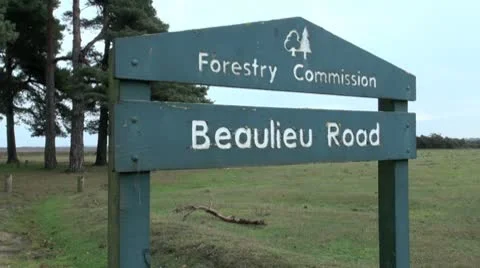 Beaulieu Road Sign in the New Forest | Stock Video | Pond5