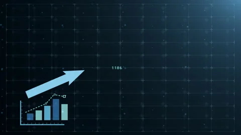 Beautiful 3D animation of rising bar gra... | Stock Video | Pond5