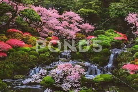 Beautiful 3D Nature and landscape wallpaper: Royalty Free #223164894