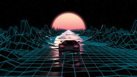 Beautiful 80s Retro Style CGI Animation.... | Stock Video | Pond5