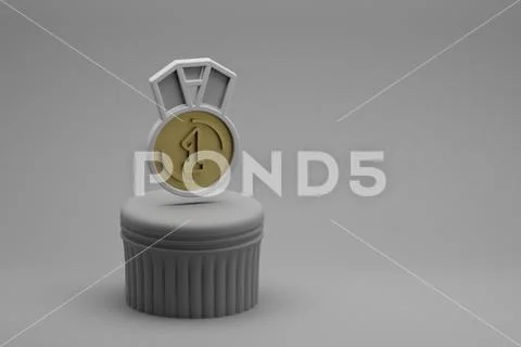 Beautiful abstract illustrations 1 first medal symbol icons on a column ...