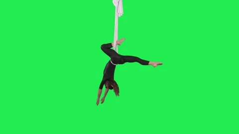 Beautiful Acrobatic Tissue artist perfor... | Stock Video | Pond5