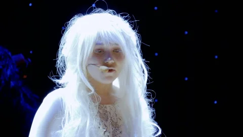 Beautiful albino girl sing sensual song ... | Stock Video | Pond5